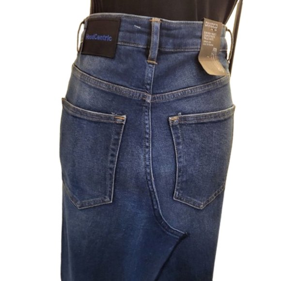 H&M | Skirts | Deconstructed Long Denim Skirt Geo Design With Matching ...